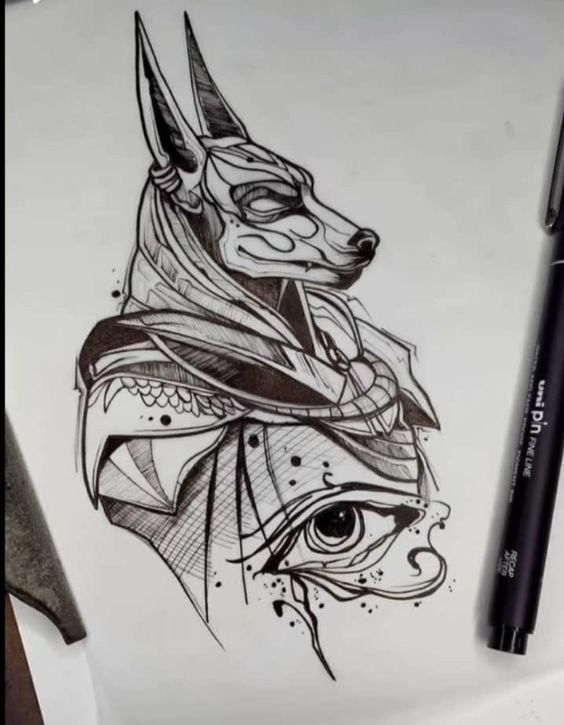 23+ designs and meaning of Anubis tattoo for men and women - VeAn Tattoo