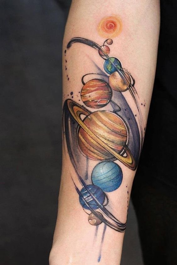 Space tattoo: styles and meaning | 23+ Designs for men and women - VeAn ...