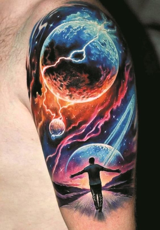 Space tattoo: styles and meaning | 23+ Designs for men and women - VeAn ...