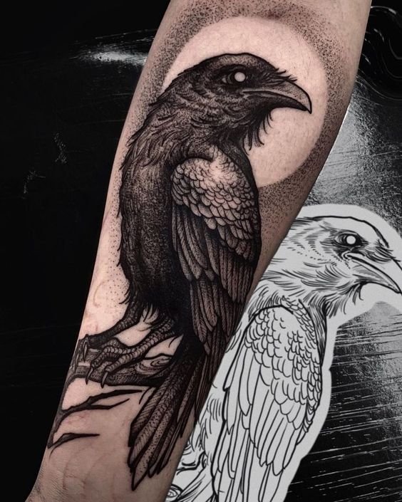 Raven tattoo: styles and meaning | 42+ Designs for men and women - VeAn ...